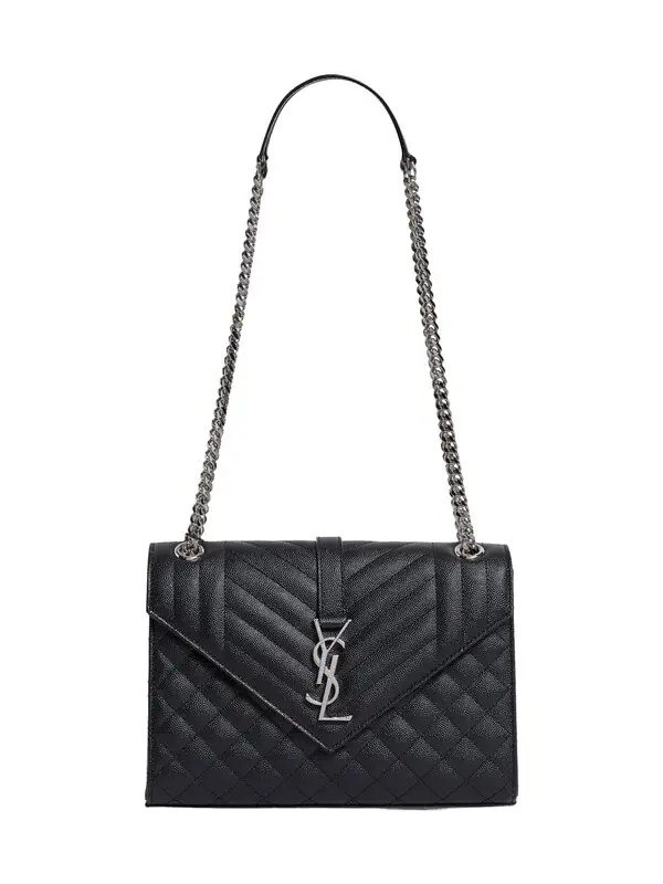 Saint Laurent Medium Envelope Matelassé Shoulder Bag - Black