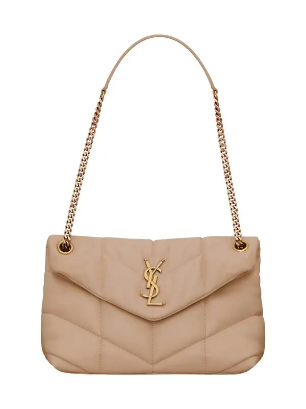 Saint Laurent Small Loulou Puffer Shoulder Bag - Beige