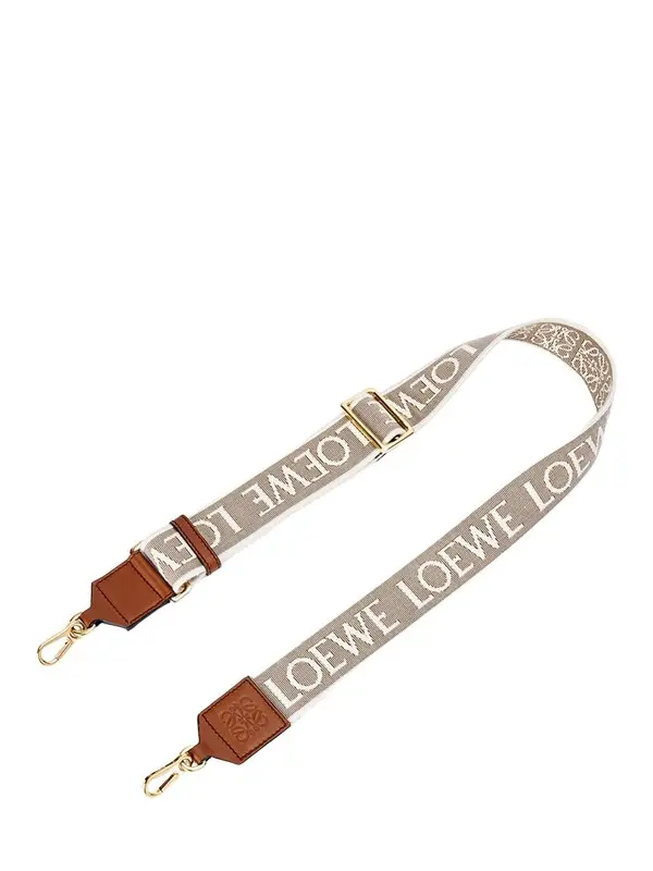 Loewe Leather And Canvas Bag Strap - Beige