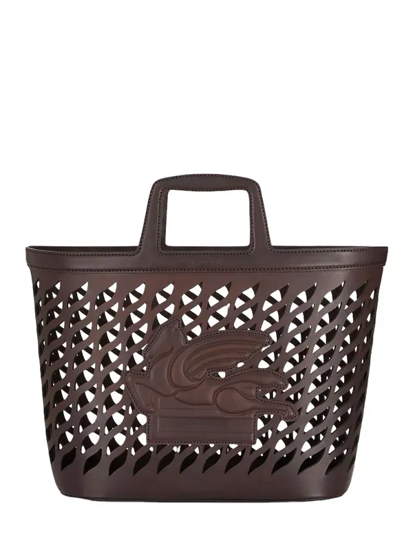 Etro Pegaso-motif Laser-cut Tote - Brown