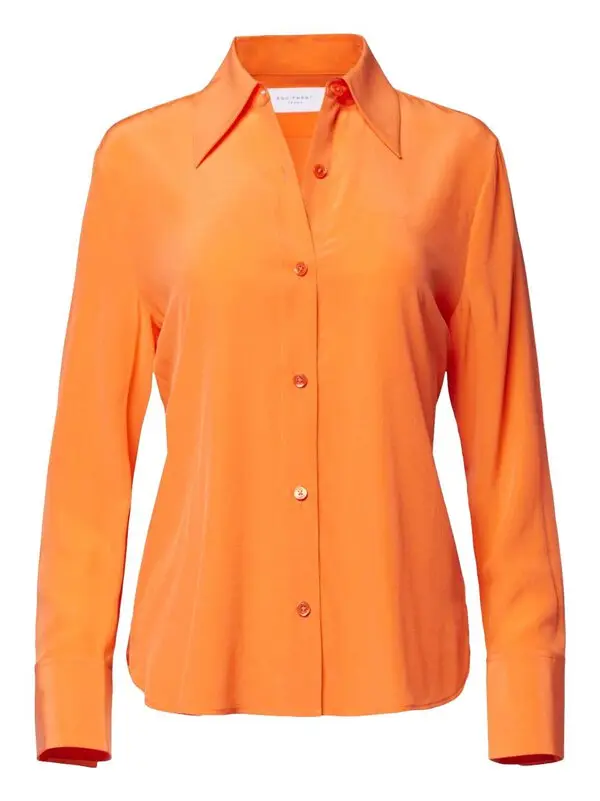 Equipment Leona Button-up Silk Shirt - Orange