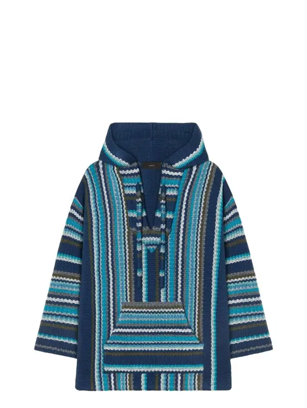Alanui Ushuaia Stories" Knitted Baja Hoodie - Blue