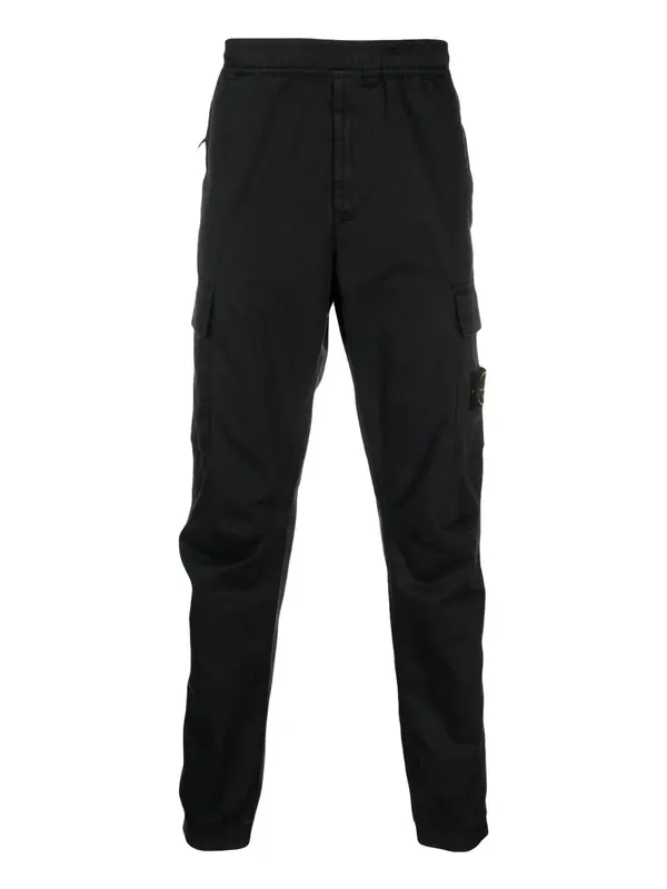Stone Island Compass-patch Cargo Trousers - Black