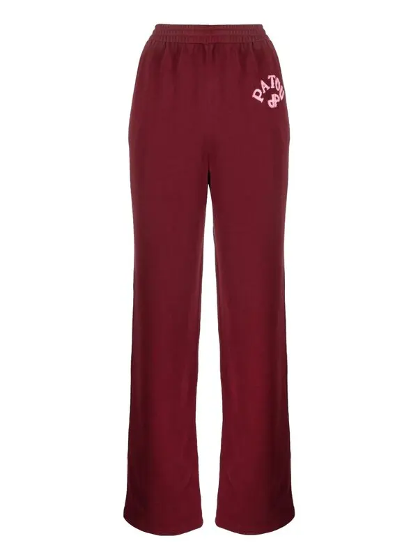 Patou Appliqué-logo Organic Cotton Track Pants - Red
