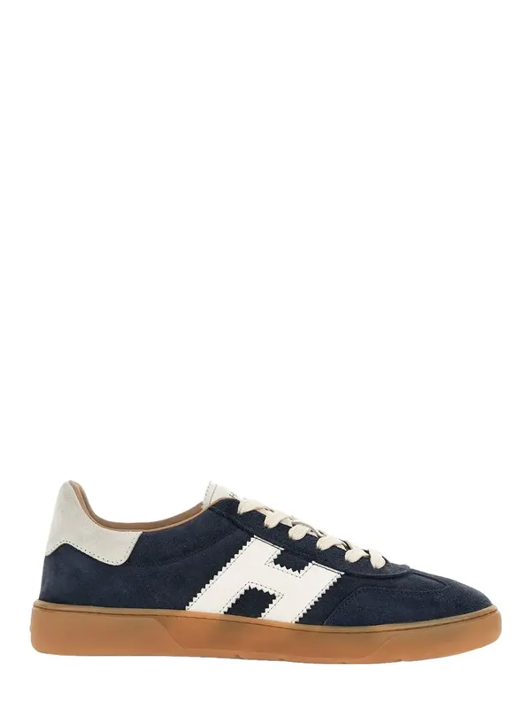 Hogan Logo-patch Leather Sneakers - Blue
