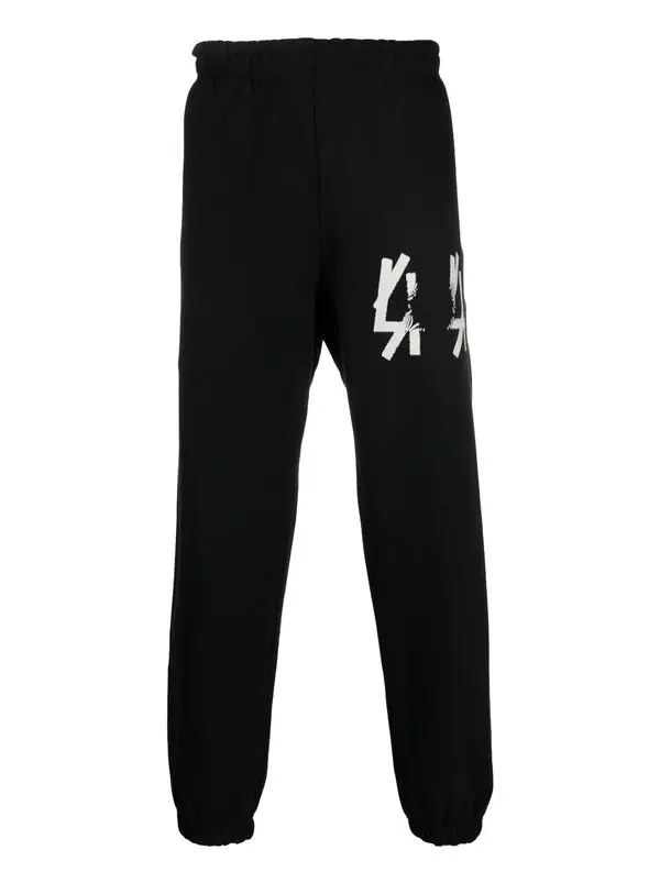 44 LABEL GROUP Logo-print Cotton Track Pants - Black