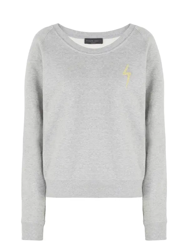 GIUSEPPE ZANOTTI Logo-embroidered Cotton Sweatshirt - Grey