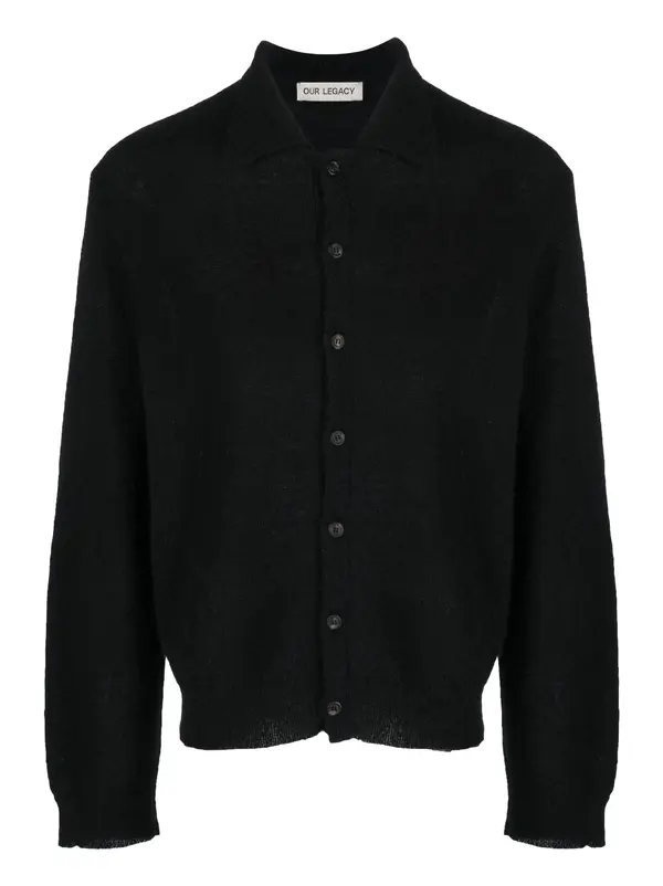 Our Legacy Alpaca-blend Knitted Cardigan - Black