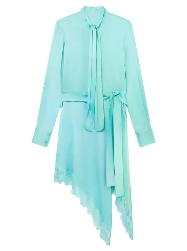 Stella McCartney Double Satin Lace-trim Dress - Blue