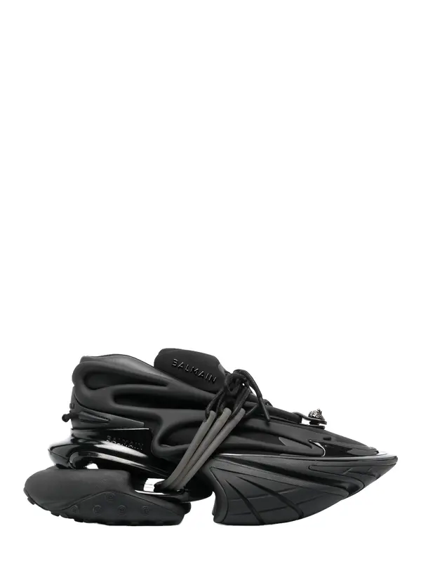 Balmain Unicorn Leather Low-top Sneakers - Black