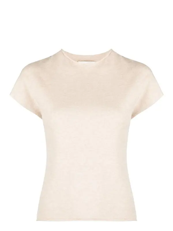 Vince Short-sleeve Knit Top - Neutrals