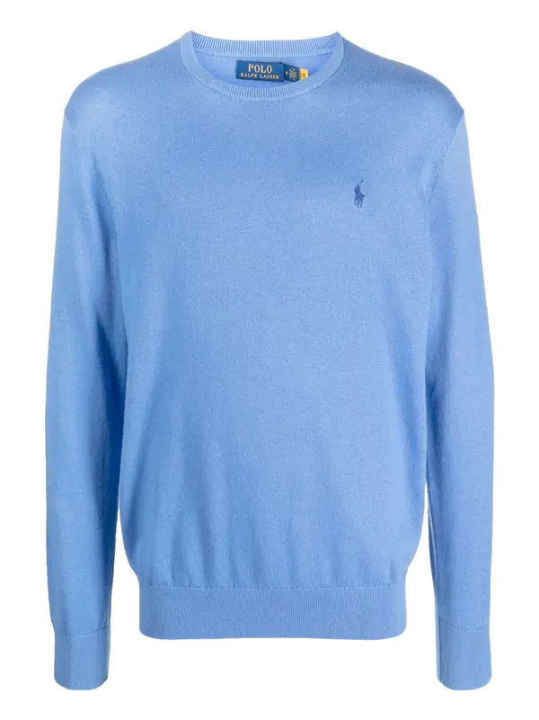 Polo Ralph Lauren Logo-embroidered Cotton-blend Jumper - Blue