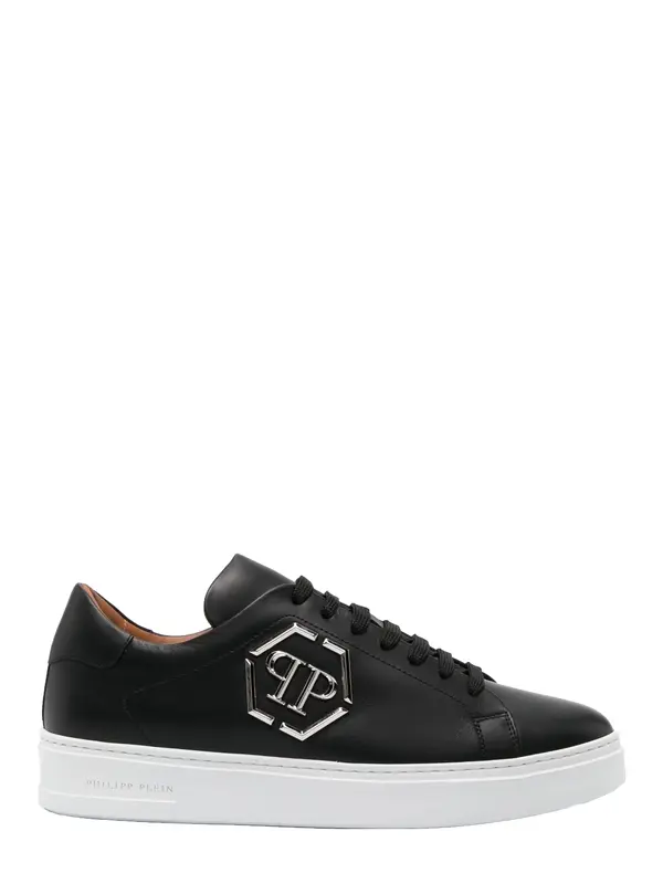 Philipp Plein Logo-plaque Leather Sneakers - Black