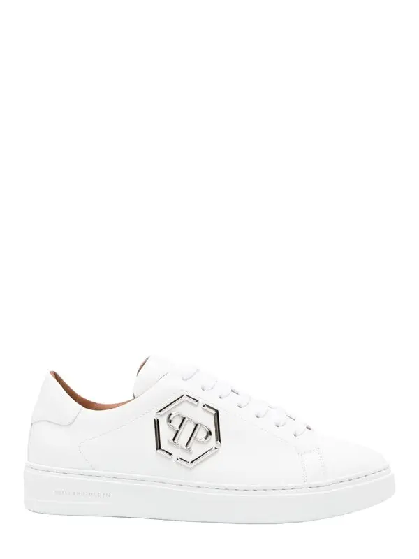 Philipp Plein Logo-plaque Leather Sneakers - White