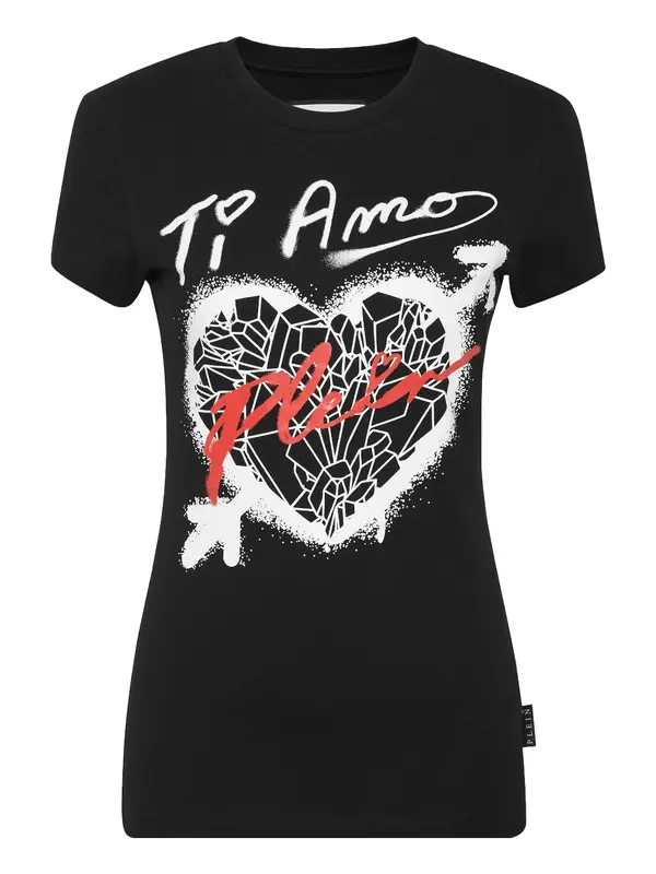 Philipp Plein Heart-print T-shirt - Black