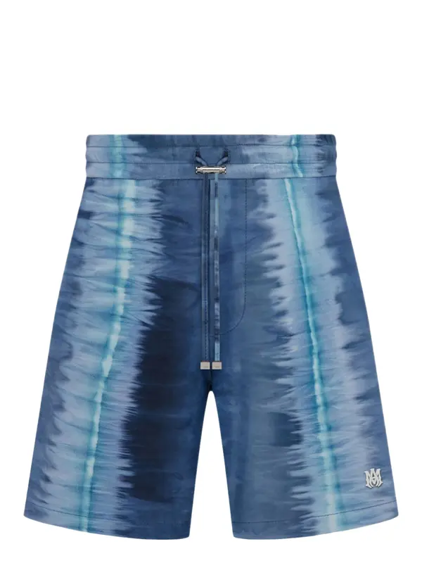 Amiri Tie-dye Leather Shorts - Blue