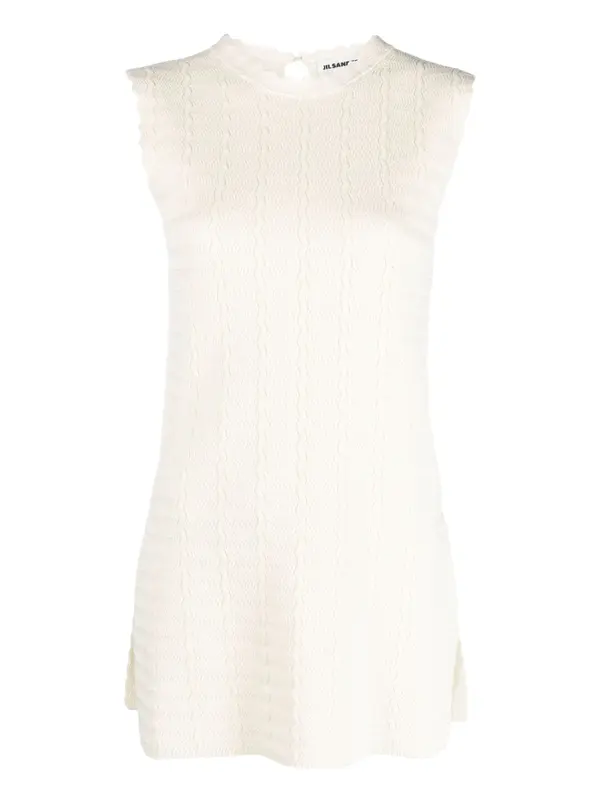JIL SANDER Sleeveless Knitted Top - Neutrals