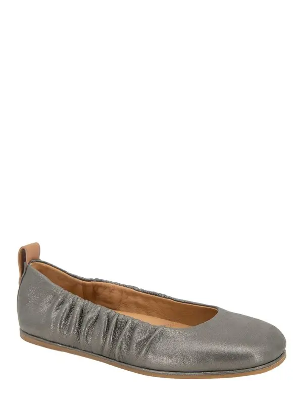 Gentle Souls By Kenneth Cole Mavis Leather Ballet Flat - Pewter Leather