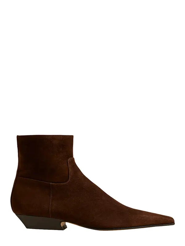 Khaite Marfa Suede Ankle Boots - Coffee