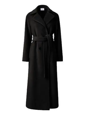 Akris Long Belted Wool-cashmere Coat - Black