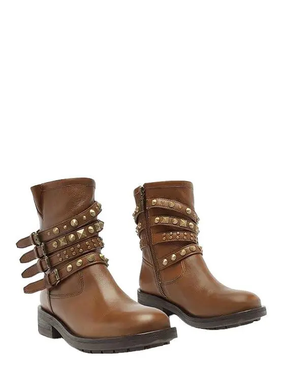 Schutz Luizia Studded Leather Boots - Taupe
