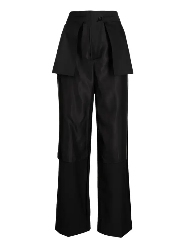 Goen.j Inside-out Straight-leg Trousers - Black