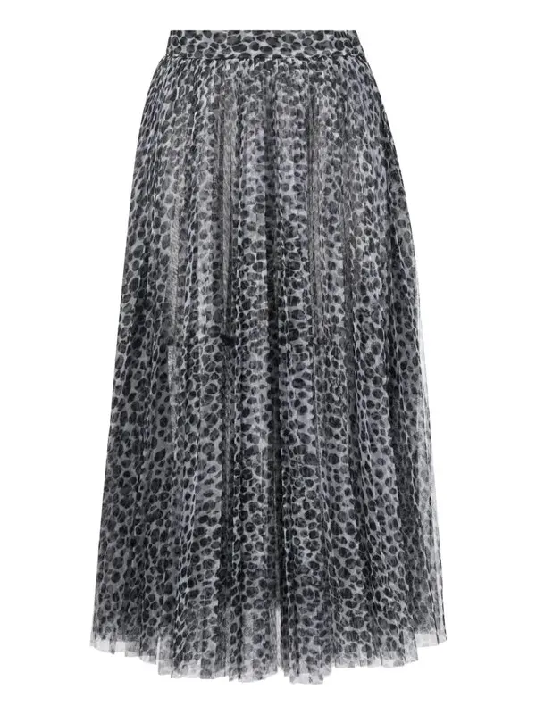 Philosophy Di Lorenzo Serafini Animal Print Pleated Midi Skirt - Black