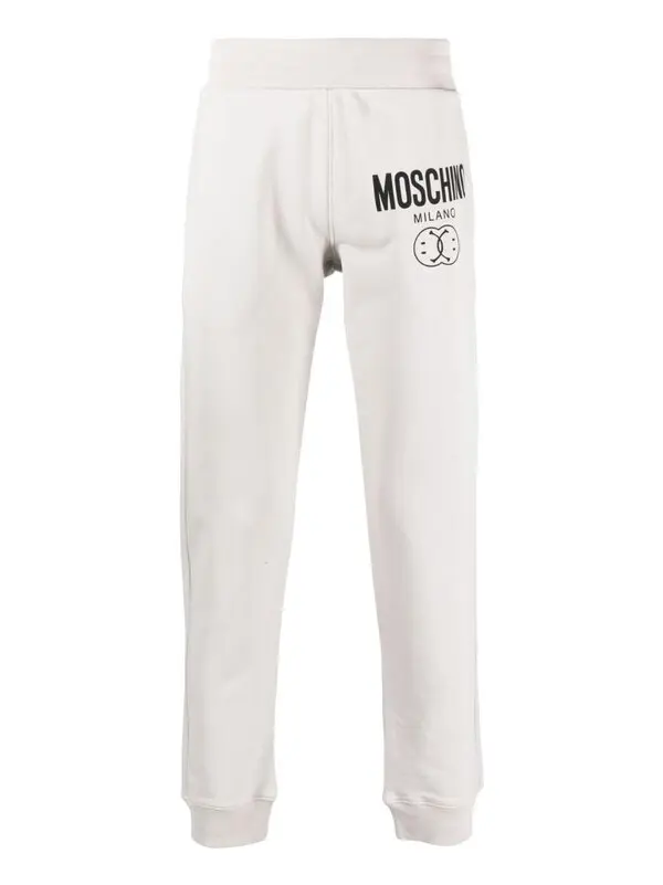 Moschino Smiley-print Logo Track Trousers - Grey