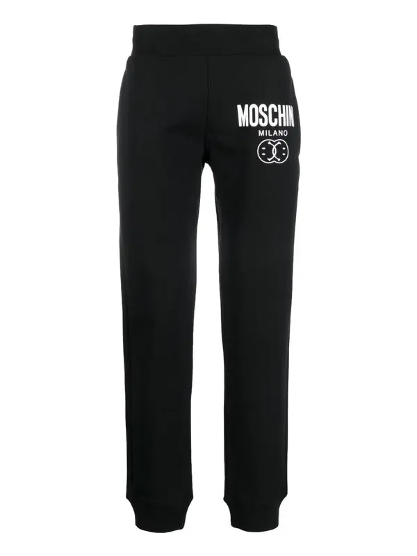 Moschino Logo-print Cotton Track Trousers - Black
