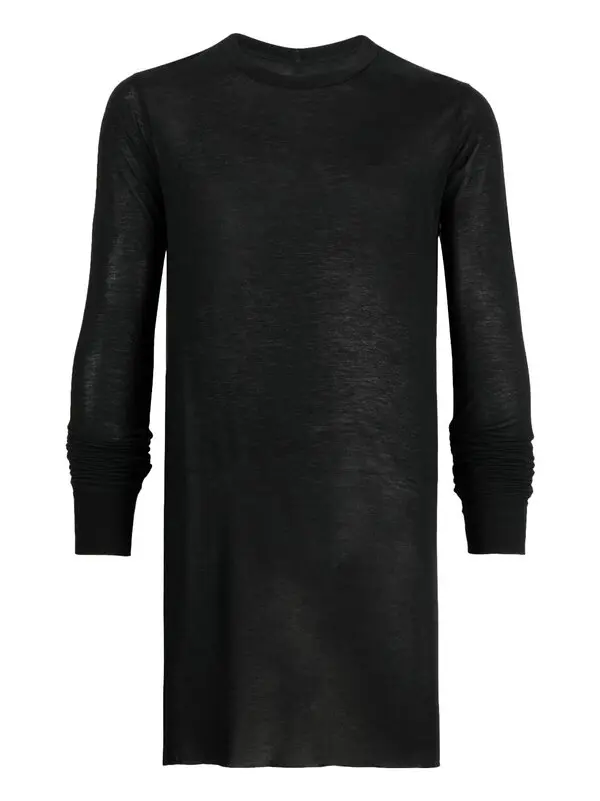 Rick Owens Long-sleeved Marl-knit T-shirt - Black