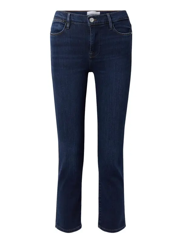 FRAME Le High Cropped Straight-leg Jeans - Blue