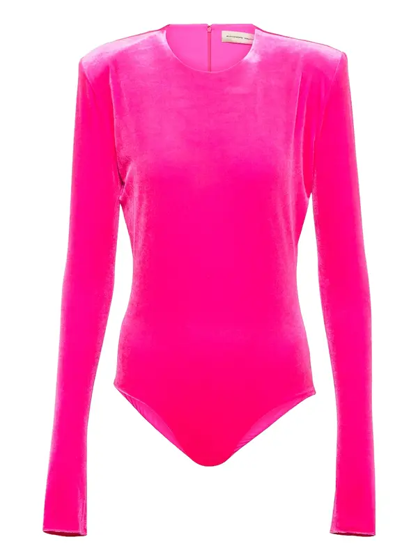 Alexandre Vauthier Velvet Bodysuit - Pink