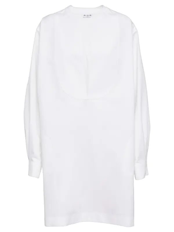 Alaïa Cotton Poplin Minidress - White