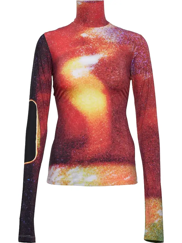 MAISON MARGIELA Printed Turtleneck Top - Multicoloured
