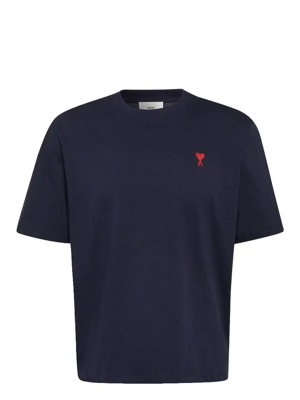 AMI Paris De Cœur Cotton Jersey T-shirt - Blue