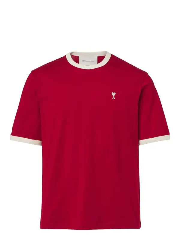 AMI Paris De Cœur Cotton Jersey T-shirt - Red