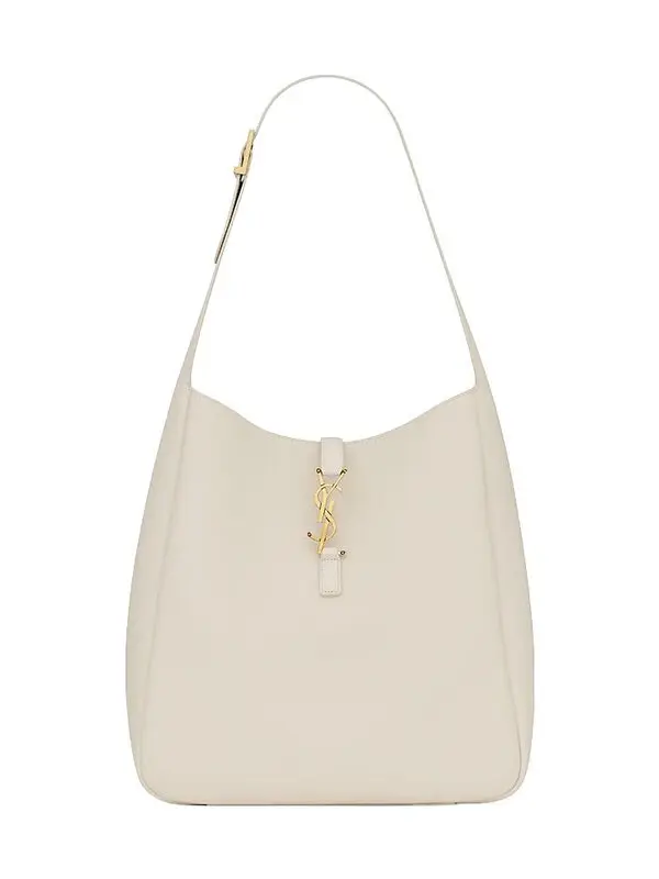 Saint Laurent Le 5 A 7 Shoulder Bag - Blanc Vintage/gold Smooth Leather