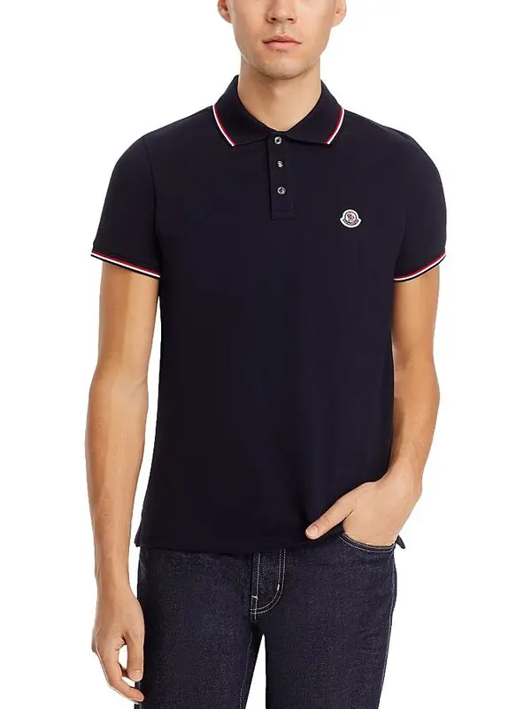 Moncler Cotton Regular Fit Polo Shirt - Blue