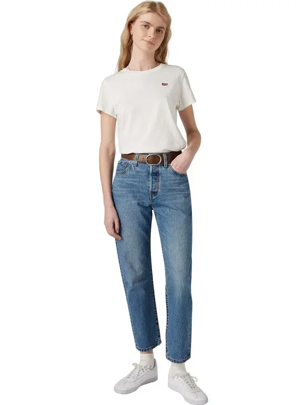 LEVI'S 501 Original Cropped Jeans - Worn In Medium Indigo
