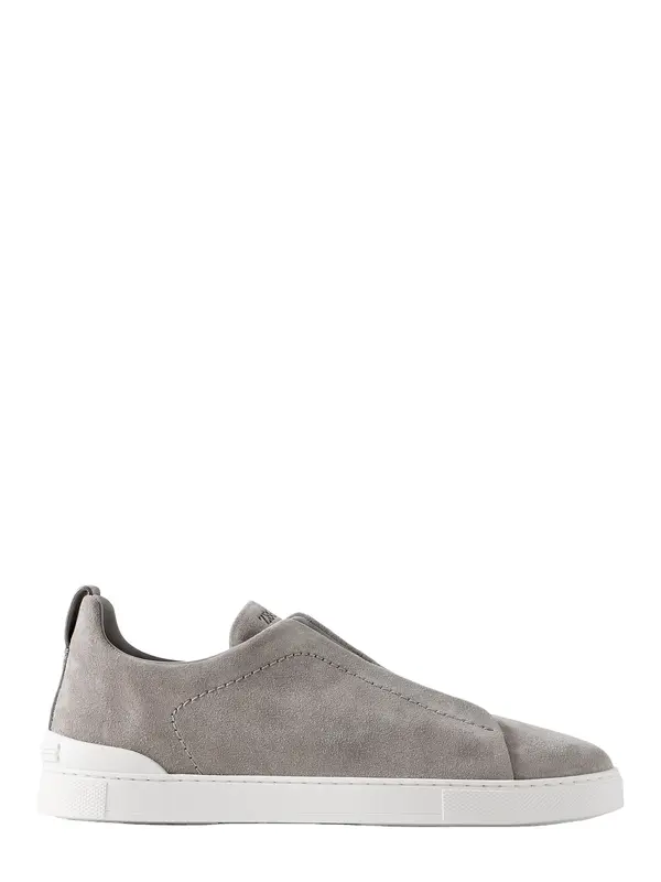 Zegna Triple Stitch™ Suede Slip-on Sneakers - Gray