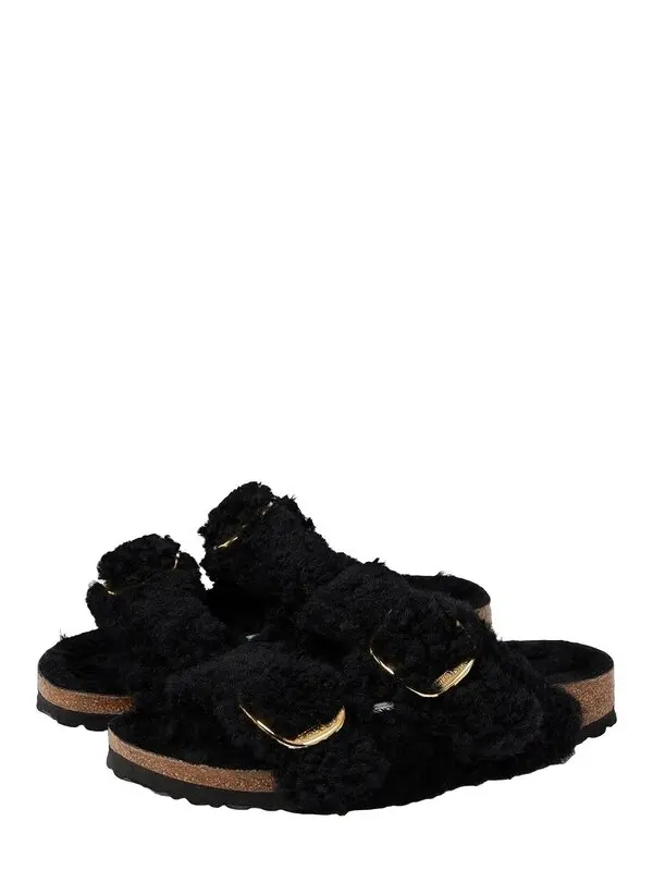 BIRKENSTOCK Arizona Big Buckle Teddy Sandals - Black