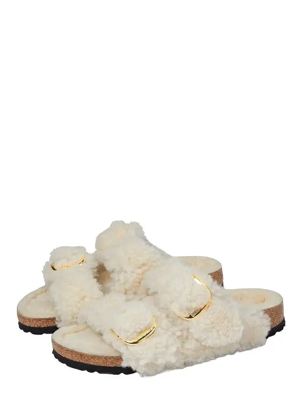 BIRKENSTOCK Arizona Big Buckle Teddy Sandals - White