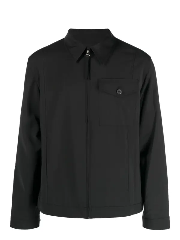 Helmut Lang Zip-up Tailored Shirt Jacket - Black