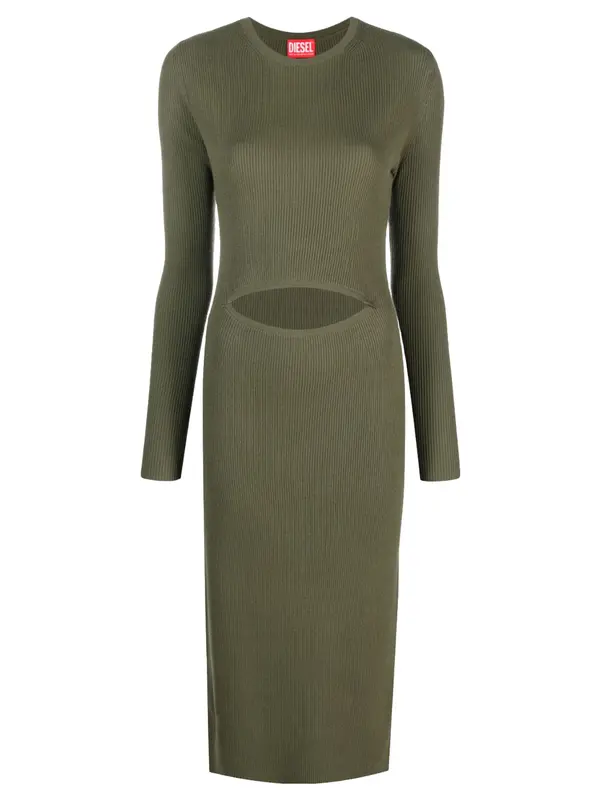 DIESEL® Cut-out Wool-blend Dress - Green