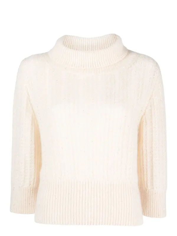 Fabiana Filippi Ribbed-edge Roll-neck Jumper - Neutrals