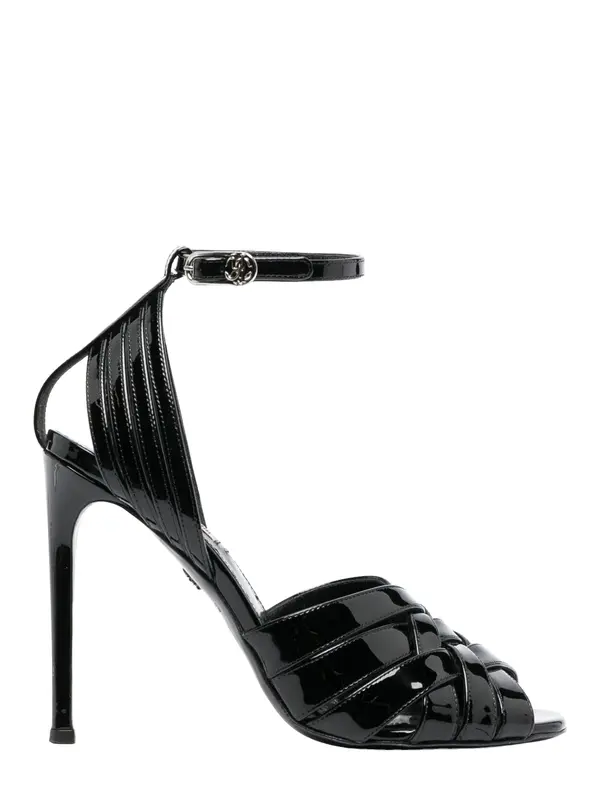 Roberto Cavalli Caged Patent Leather Pumps - Black