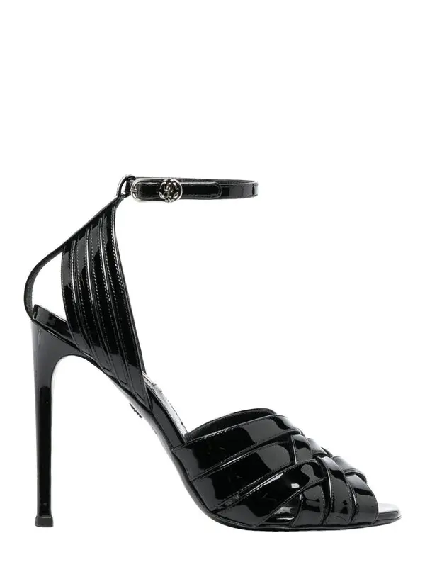 Roberto Cavalli Caged Patent Leather Pumps - Black
