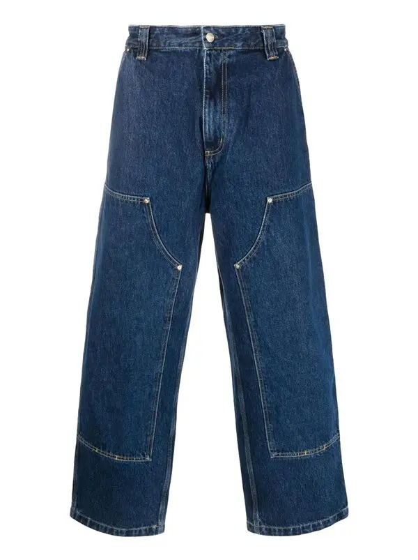 Carhartt Work In Progress Nash Dk Low-rise Panelled Wide-leg Jeans - Blue