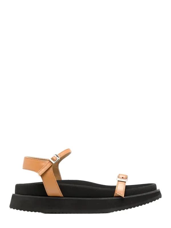 REIKE NEN Ankle-strap Leather Sandals - Brown