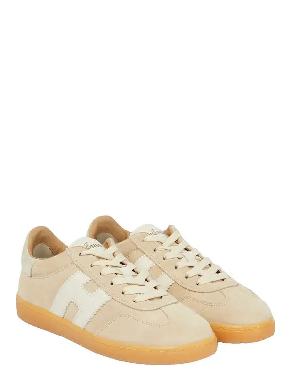 Hogan H647 Leather-trimmed Suede Sneakers - Beige